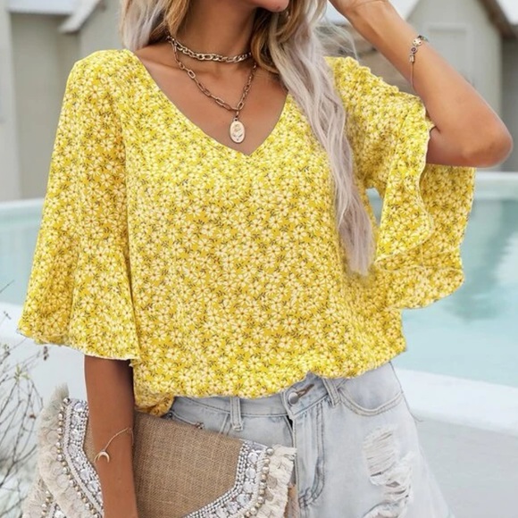 Tops | Boho Floral Blouse | Poshmark